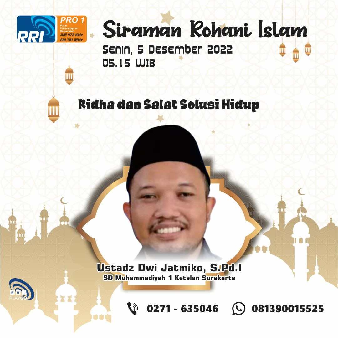 Siraman Rohani Islam Ridha dan Shalat Solusi Hidup - SD Muhammadiyah 1 Solo